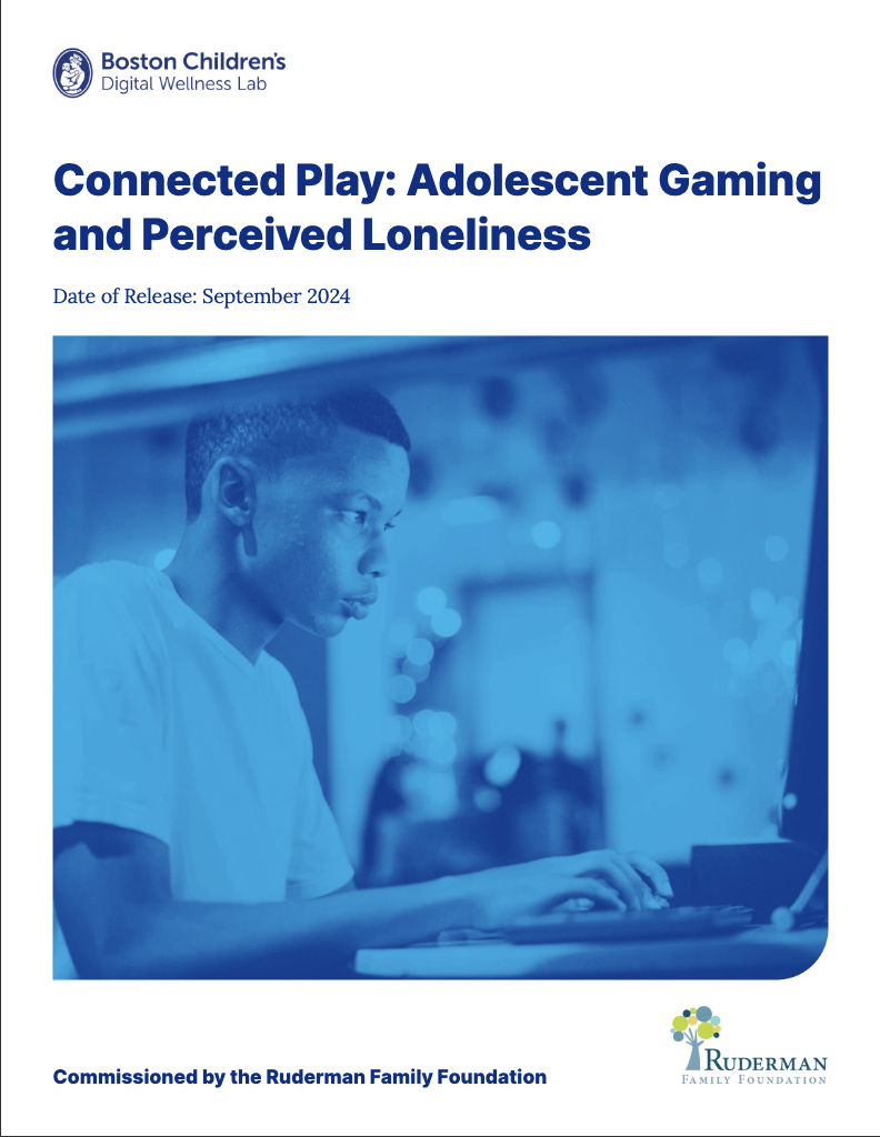 Connected Play: Adolescent Gaming and Perceived Loneliness – Ruderman ...